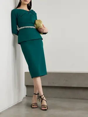 Safiyaa Hokoku Stretch-crepe Midi Skirt