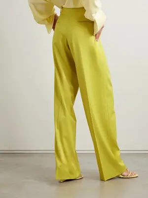 Another Tomorrow Wool-blend Wide-leg Trousers