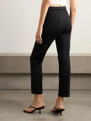 Wardrobe.NYC Cropped Straight-leg Stretch-ponte Pants - Black