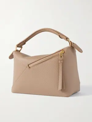 Loewe Puzzle Edge Small Textured-leather Shoulder Bag - Neutrals