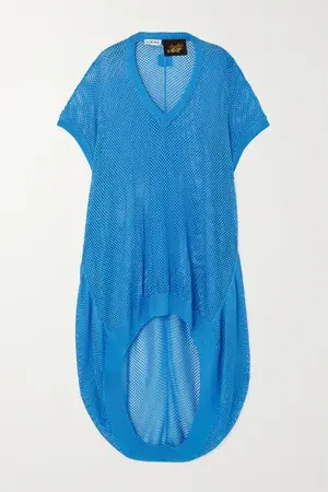 Loewe Paula's Ibiza Asymmetric Mesh Dress - Blue