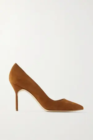 Manolo Blahnik Bb 90 Suede Pumps - Brown