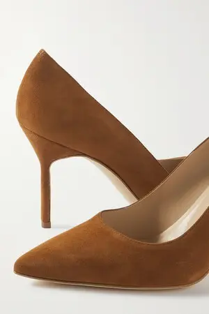Manolo Blahnik Bb 90 Suede Pumps - Brown