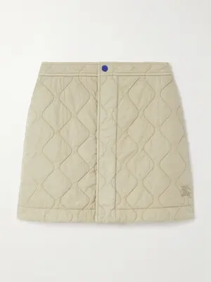 Burberry Embroidered Padded Quilted Mini Skirt
