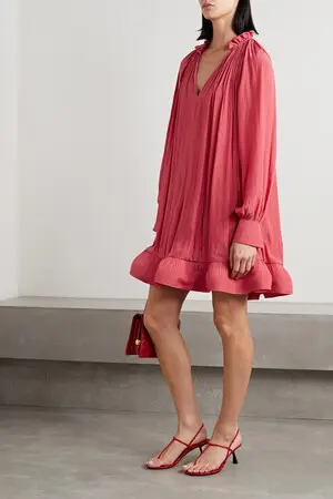 LANVIN Ruffled Charmeuse Mini Dress