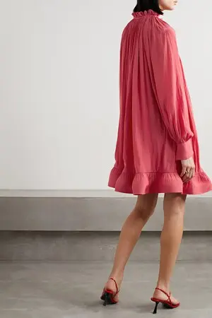 LANVIN Ruffled Charmeuse Mini Dress