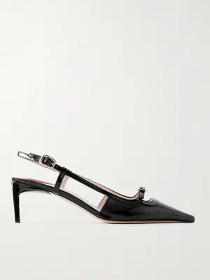 ROGER VIVIER Nagoya 55 Embellished Leather Slingback Pumps - Black