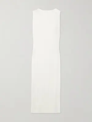 Jacquemus Draped Open-back Ribbed Jersey Maxi Dress - White