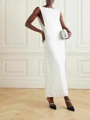 Jacquemus Draped Open-back Ribbed Jersey Maxi Dress