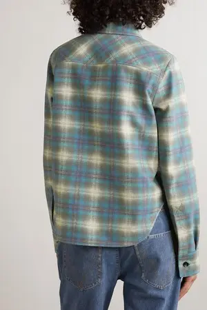 Bottega Veneta Cropped Checked Leather Shirt