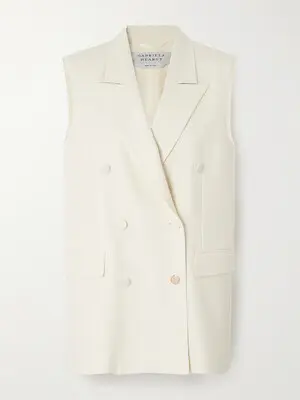 Gabriela Hearst Mayte Double-breasted Silk And Wool-blend Vest