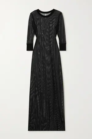 Norma Kamali Stretch-mesh Maxi Dress - Black