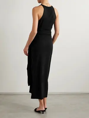 Another Tomorrow Net Sustain Stretch-jersey Midi Dress