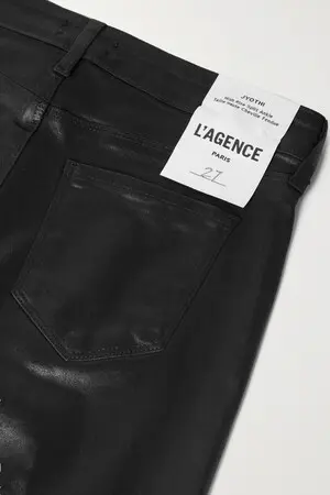 L'Agence Jyothi Coated High-rise Skinny Jeans