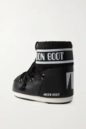 Moon Boot Icon Low Shell And Faux Leather Snow Boots - Black