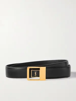 Saint Laurent Le 66 Leather Belt - Black