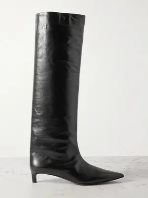 JIL SANDER Textured-leather Knee Boots