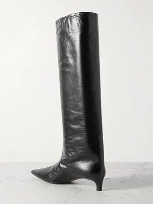 JIL SANDER Textured-leather Knee Boots