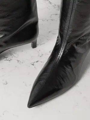 JIL SANDER Textured-leather Knee Boots