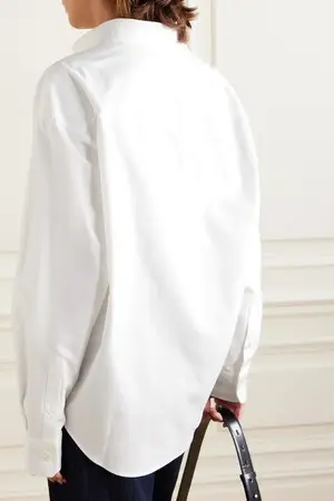 AMI Paris Adc Embroidered Cotton Oxford Shirt