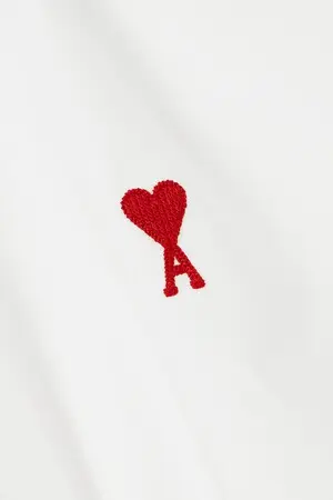 AMI Paris Adc Embroidered Cotton Oxford Shirt