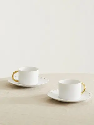 L'Objet Haas Brothers Mojave Tea Cup And Saucer Set - White