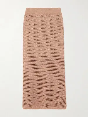 Brunello Cucinelli Sequin-embellished Midi Skirt - Orange