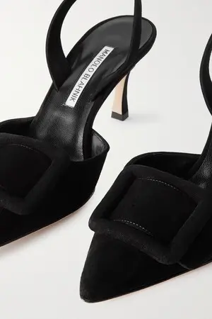 Manolo Blahnik Maysli 70 Buckled Slingback Pumps