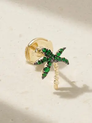 Yvonne Léon 18-karat Tsavorite Stud Earring - Gold
