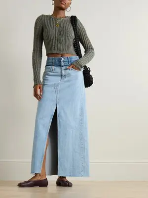 Acne Studios Ribbed Cropped Linen-blend Cardigan
