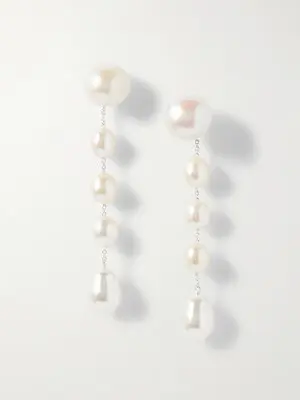 SOPHIE BUHAI Small Passante Fresh Water Pearl Earrings - White