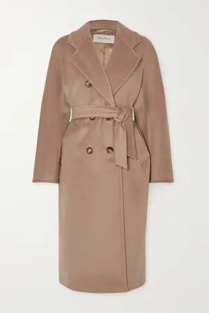 Max Mara Madame 101801 Icon Double-breasted Wool And Cashmere-blend Coat - Brown