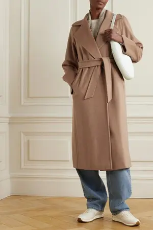 Max Mara Madame 101801 Icon Double-breasted Wool And Cashmere-blend Coat - Brown
