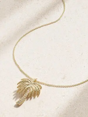 SYDNEY EVAN Palm Tree 14-karat Diamond Necklace - Gold