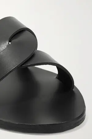 ANCIENT GREEK SANDALS Desmos Cutout Leather Slides - Black