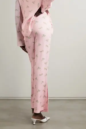 Sleeper Blossom Floral-print Satin Pants