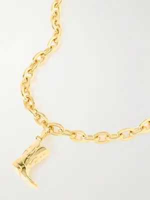 MARTHA CALVO Plated Cowboy Boot Pendant Necklace - Gold