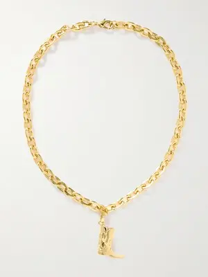 MARTHA CALVO Plated Cowboy Boot Pendant Necklace