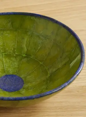 JIA JIA HOME Serpentine And Lapis Lazuli Bowl