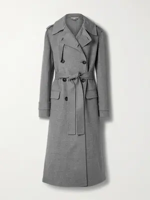 Stella McCartney Net Sustain Belted Wool-felt Trench Coat