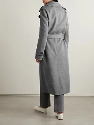 Stella McCartney Net Sustain Belted Wool-felt Trench Coat