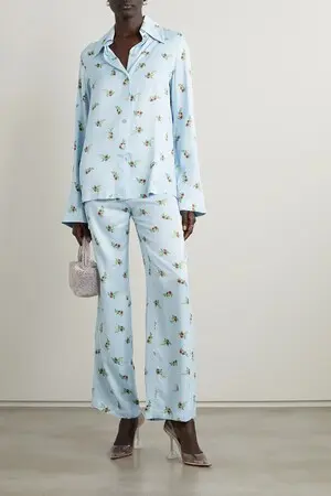 Sleeper Blossom Floral-print Satin Shirt