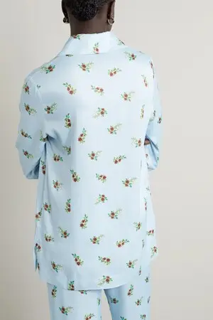 Sleeper Blossom Floral-print Satin Shirt