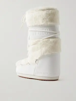 Moon Boot Icon Plush And Leather-like Snow Boots - White