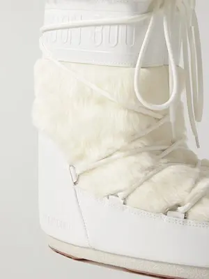 Moon Boot Icon Plush And Leather-like Snow Boots - White