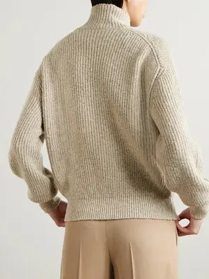 Loro Piana Ribbed Cashmere Turtleneck Sweater
