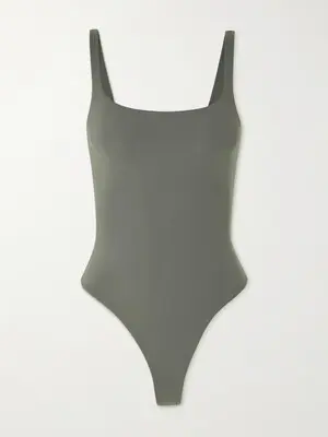 SKIMS Fits Everybody Thong Bodysuit - Gray