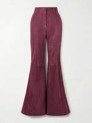 Gabriela Hearst Paneled Suede Flare Trousers