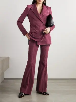 Gabriela Hearst Paneled Suede Flare Trousers