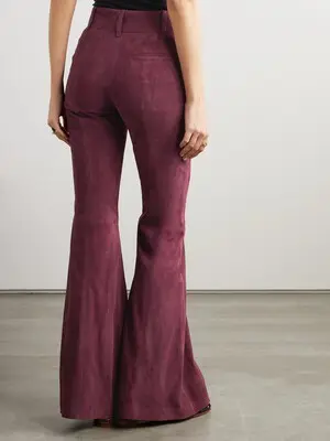 Gabriela Hearst Paneled Suede Flare Trousers